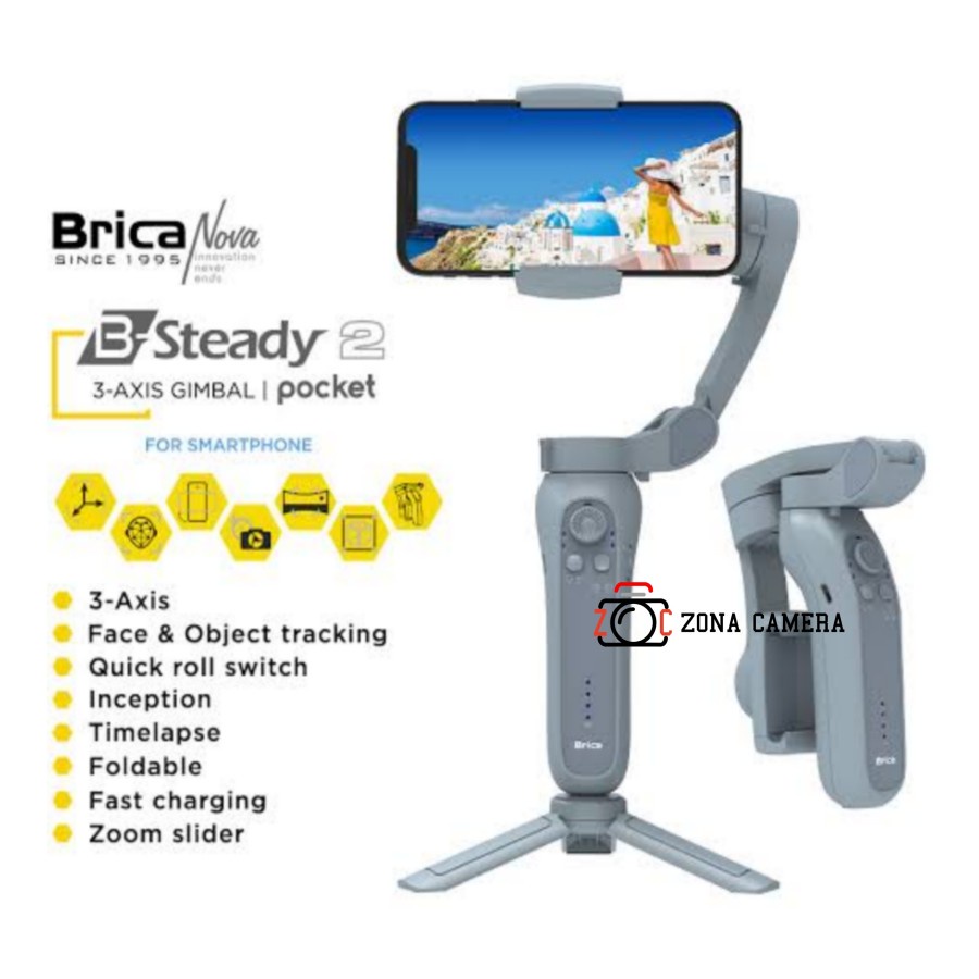 Jual Brica B Steady 2 Pocket 2022 Gimbal 3-Axis Smartphone Stabilizer B ...