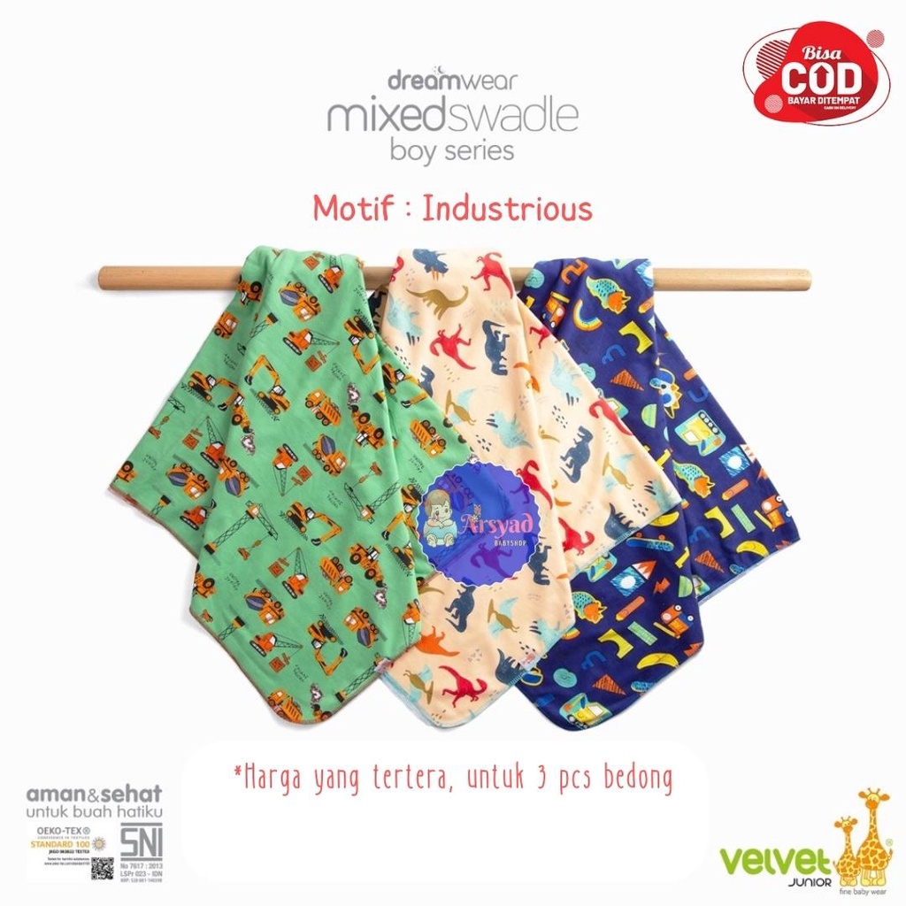 Jual Velvet Junior Paket 3 Pcs Kain Bedong Bayi Bahan Cotton - Alas ...