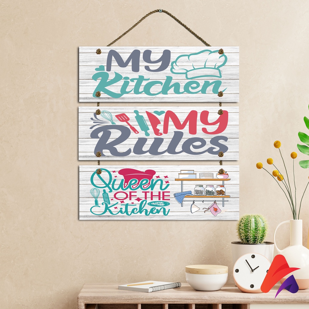 Jual HIASAN DINDING DAPUR MY KITCHEN MY RULES SIGN GANTUNG WALLDECOR ...