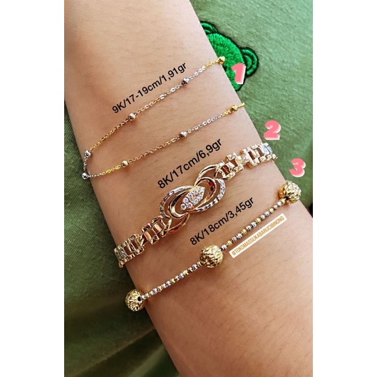 Jual Gelang Tangan Fashion Mas 375/8K (EMAS ASLI) | Shopee Indonesia