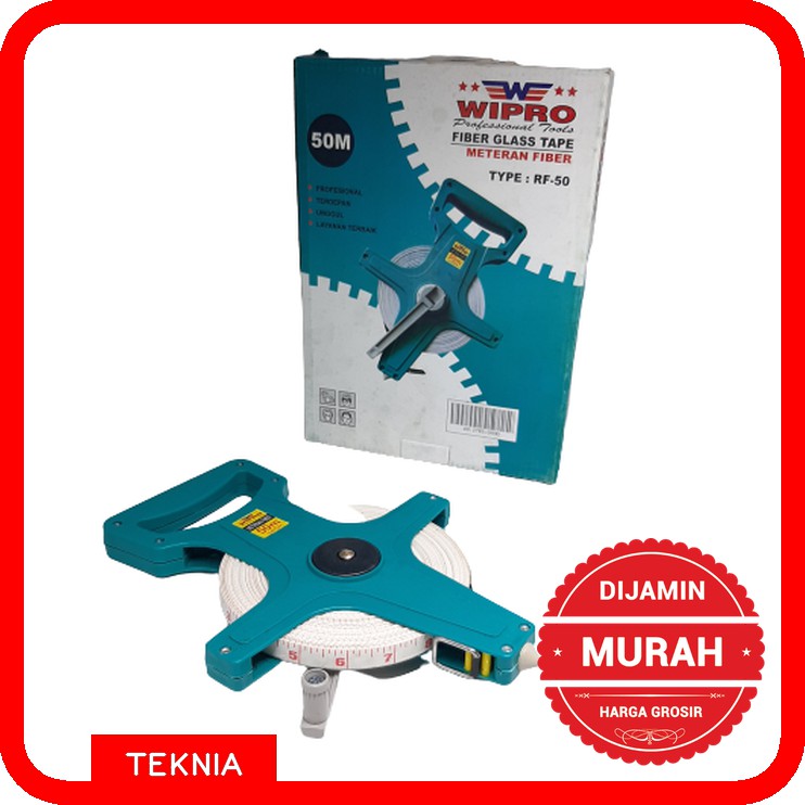 Jual Meteran Roll 50 Meter - Meteran Fiber Wipro 50M - Fiber Glass Tape ...
