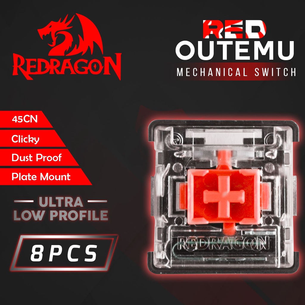 Jual [100% ORI] Redragon Outemu Red Switch Dustproof Ultra Low Profile ...