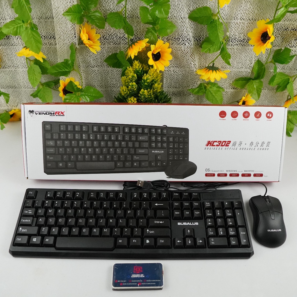Jual keyboard + mouse usb venom rx bubalus kc302 combo bundle | Shopee ...
