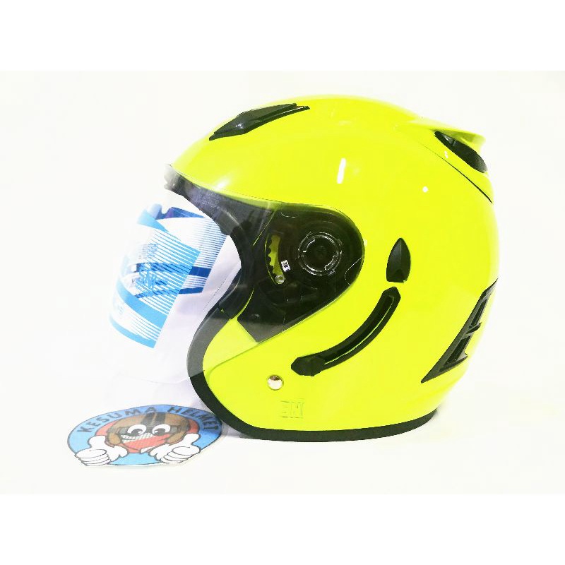 Jual Helm ARL Centro Double Visor Kuning Half Face. | Shopee Indonesia