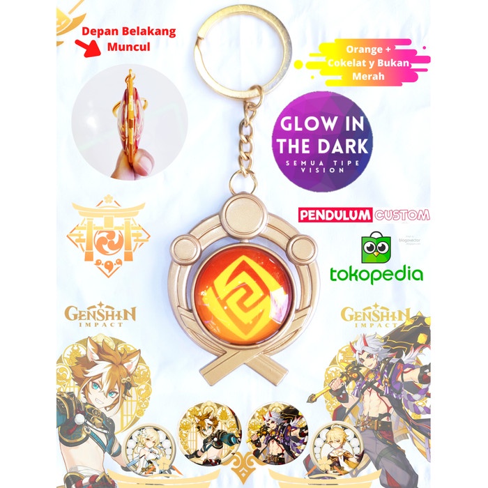 Jual NEW Gantungan kunci Vision Genshin Impact keychain ELECTRO Inazuma ...