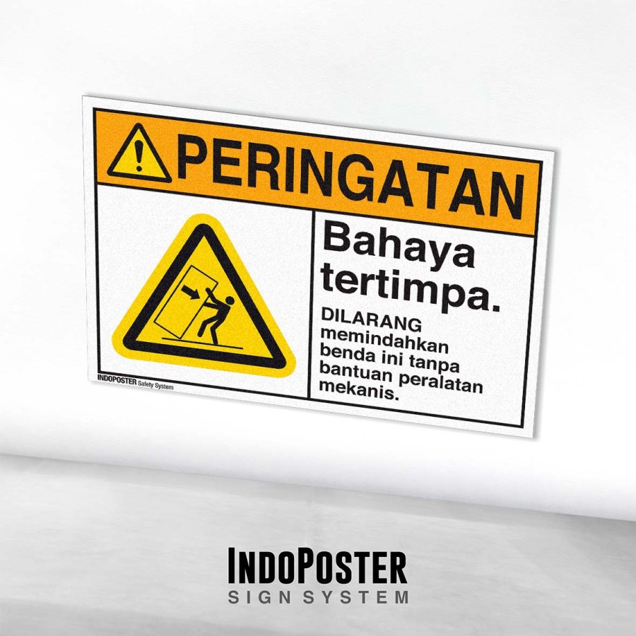 Jual Stiker Safety Sign Rambu K3 ANSI Bahaya Tertimpa Dilarang ...