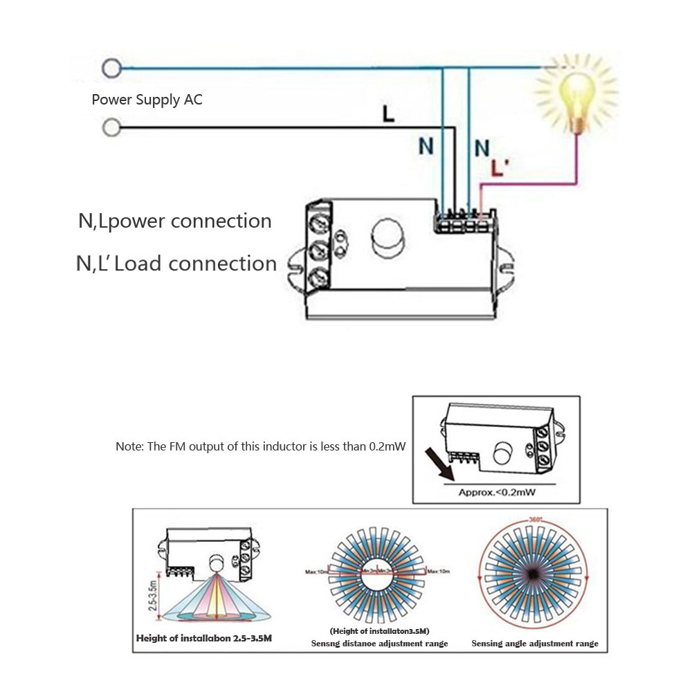 Jual 220V 230V 5.8GHz Microwave Movement Motion Detector PIR Sensor ...