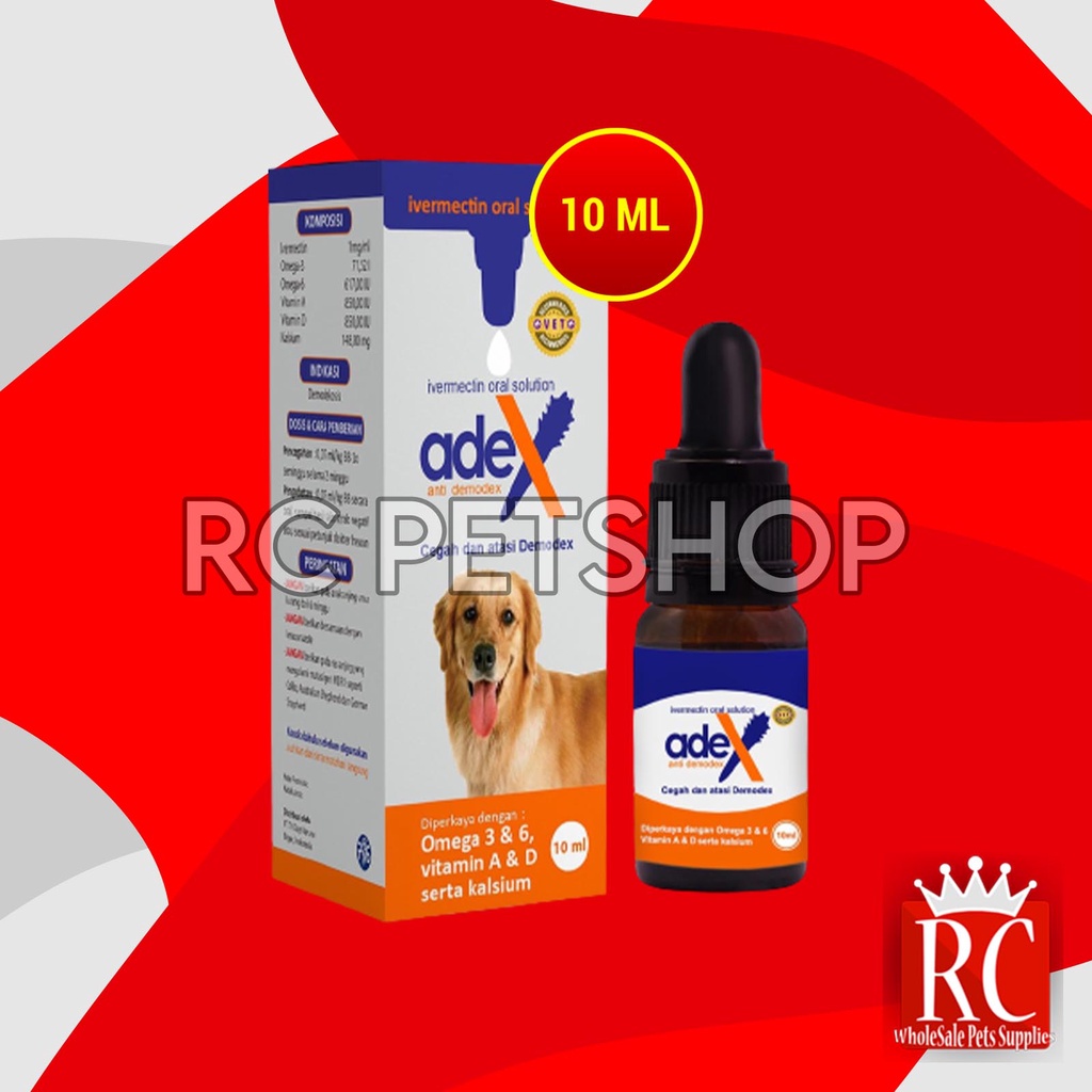 Jual Obat Kulit Anjing Adex Invermectin 10ml Sirup anti Demodex | Shopee Indonesia