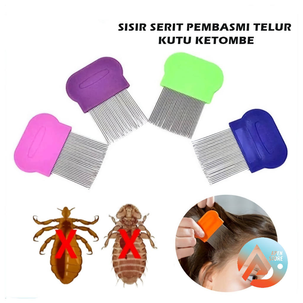 Jual APEN Sisir Serit Kutu Rapat Pembasmi Ketombe Telur Logam Besi ...