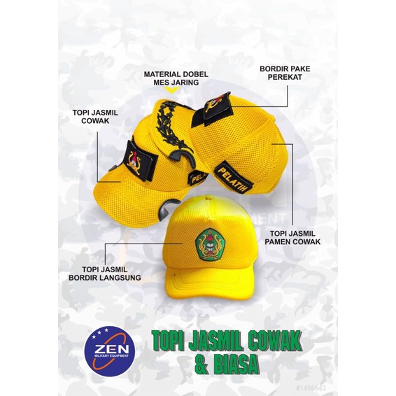 Jual TOPI KUNING JASMIL TNI-AD/TOPI JASMIL/TOPI JASMIL PAMEN/TOPI ...
