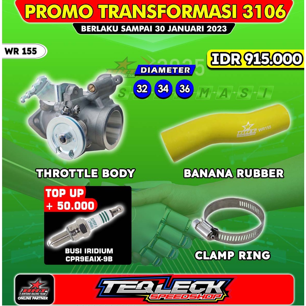 Jual Throttle Body dan Velocity BRT Super Flow TB WR 155 WR155 R15 VVA ...