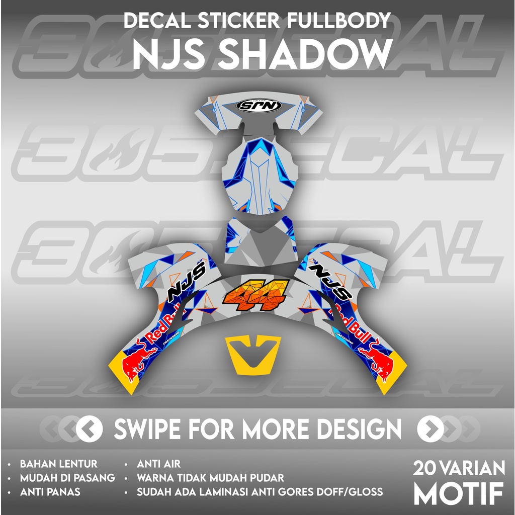 Jual Sticker Decal Helm NJS SHADOW N814 Part 1 | Decal helm | decal ...