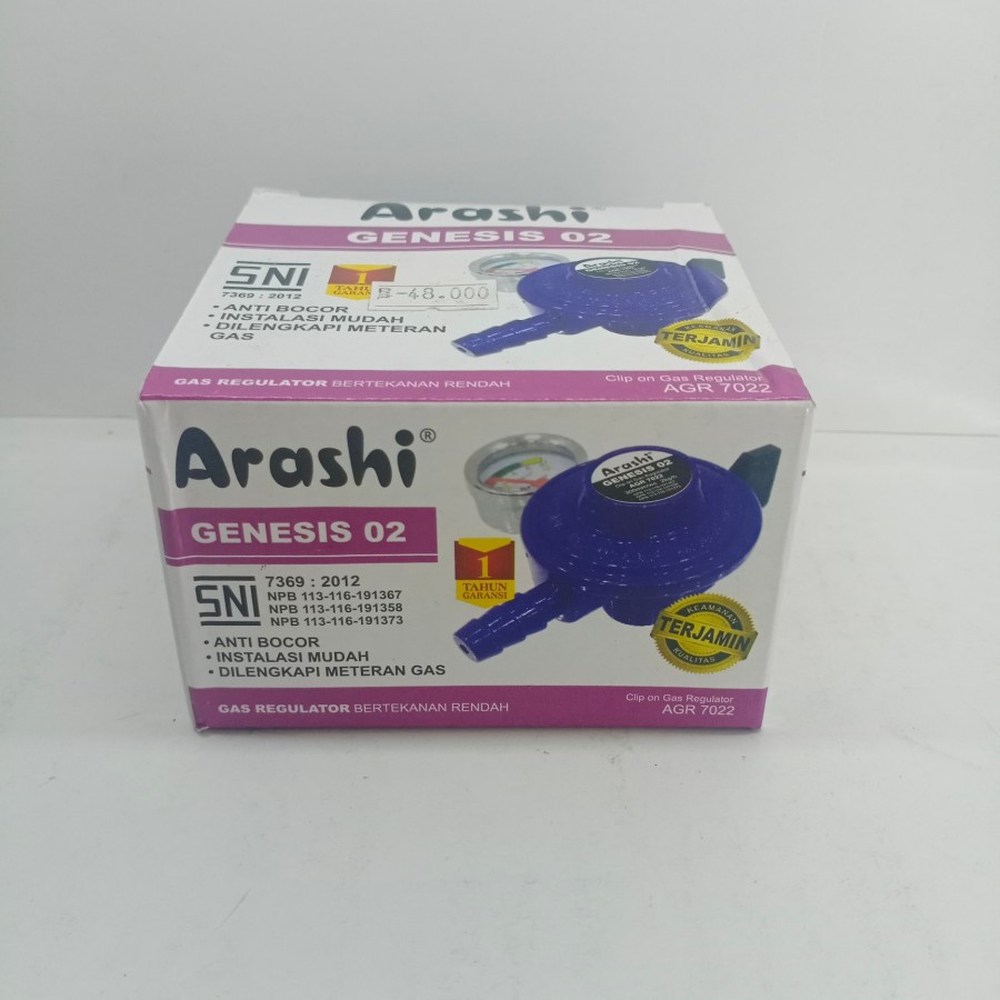 Jual regulator gas elpiji lpg 3kg 12kg arashi genesis tekanan rendah ...