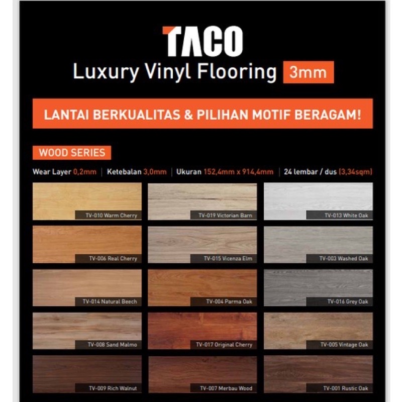 Jual TACO Vinyl flooring 3 mm eceran | Shopee Indonesia