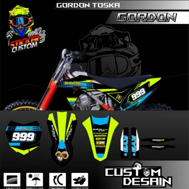 Jual DECAL STIKER GORDON - KLX GORDON - DECAL STICKER GORDON DESAIN ...
