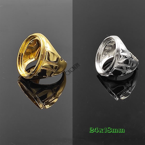 Jual emban cincin alpaka impor model tanam batu 24x18mm | Shopee Indonesia