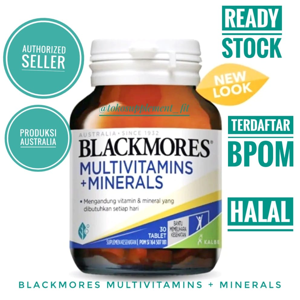 Jual Blackmores Multivitamins + Minerals isi 30 tablet vitamin dan mineral untuk menjaga daya ...