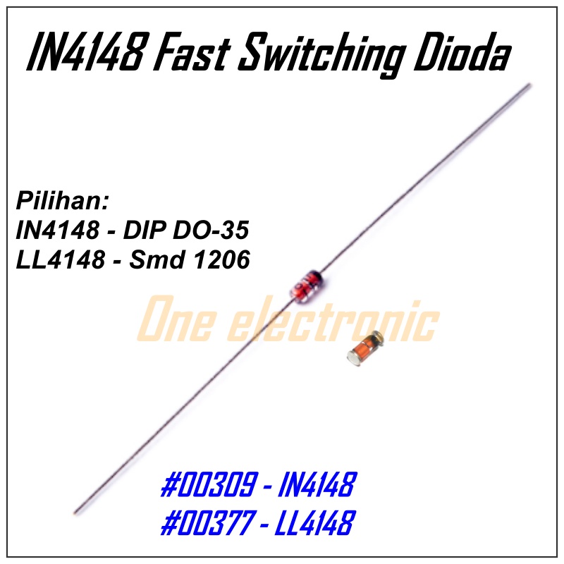 Jual Dioda IN4148 DIP DO-35 4148 LL4148 LL34 SMD Fast Switching Diode | Shopee Indonesia