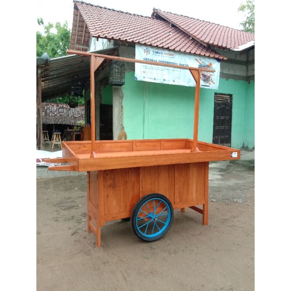 Jual Gerobak buah bahan kayu mahoni | Shopee Indonesia