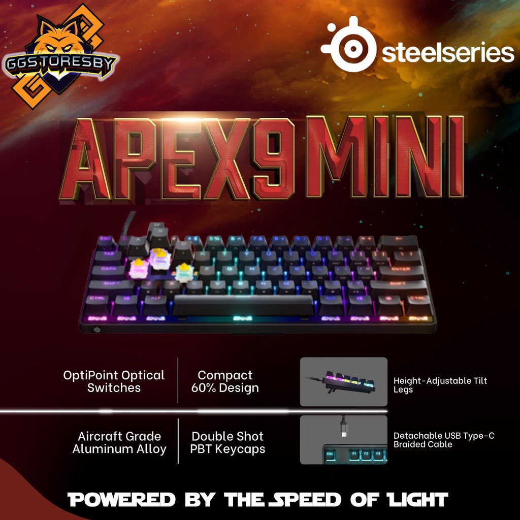 Jual STEELSERIES APEX 9 MINI 60% OPTICAL SWITCH Gaming Keyboard ...