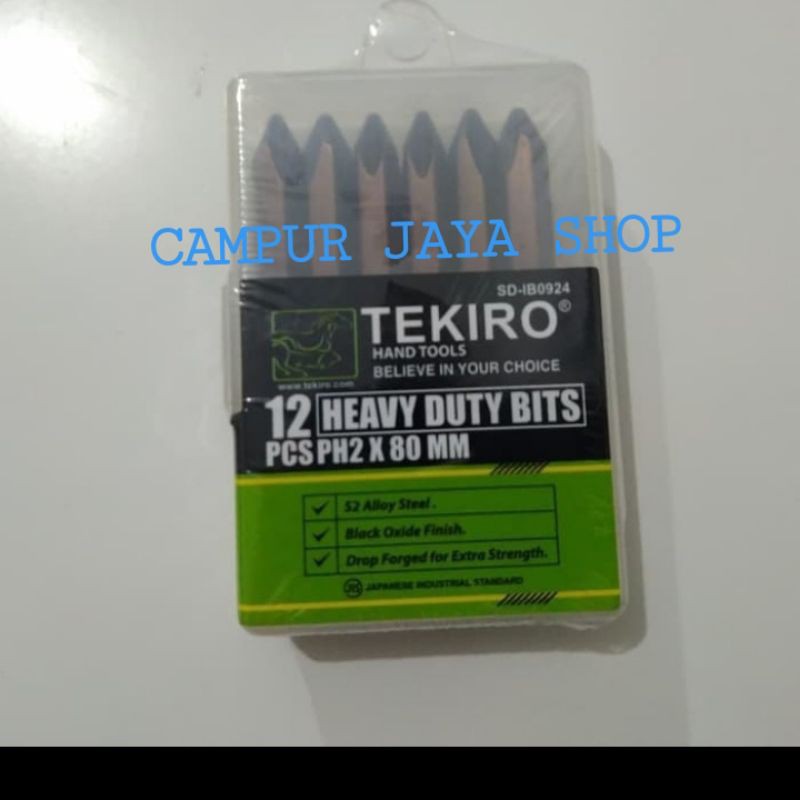 Jual Obeng Mata ketok Tekiro PH2 (+)/Impact Driver Bit PH2x80mm(1pcs ...
