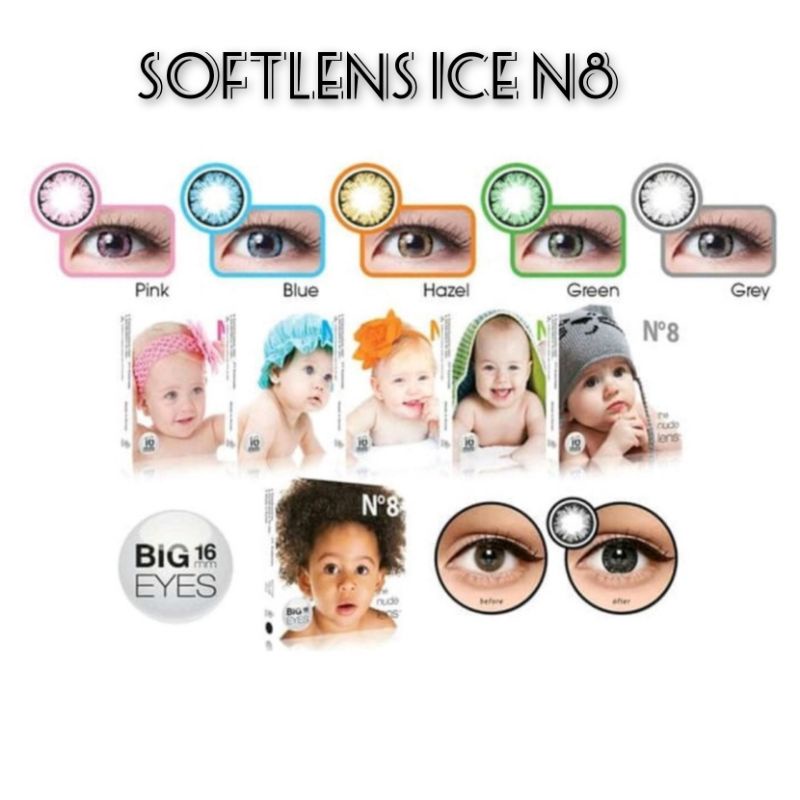 Jual SOFTLENS ICE N8 BIG EYES/BABY EYES DIAMETER 16MM | Shopee Indonesia