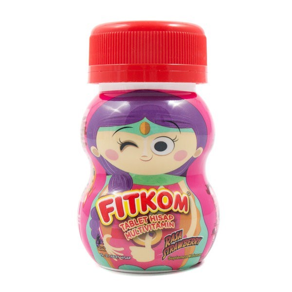 Jual FITKOM RASA STRAWBERRY | TABLET HISAP MULTIVITAMIN ANAK | Shopee ...