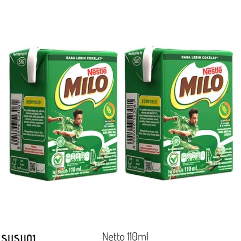 Jual susu kotak Milo activ-go rasa coklat 110 ml (1 pcs) | Shopee Indonesia