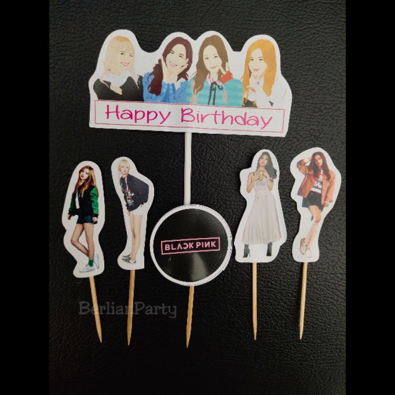 Jual Cake Topper Black Pink / Cake Topper Happy Birthday Blackpink ...