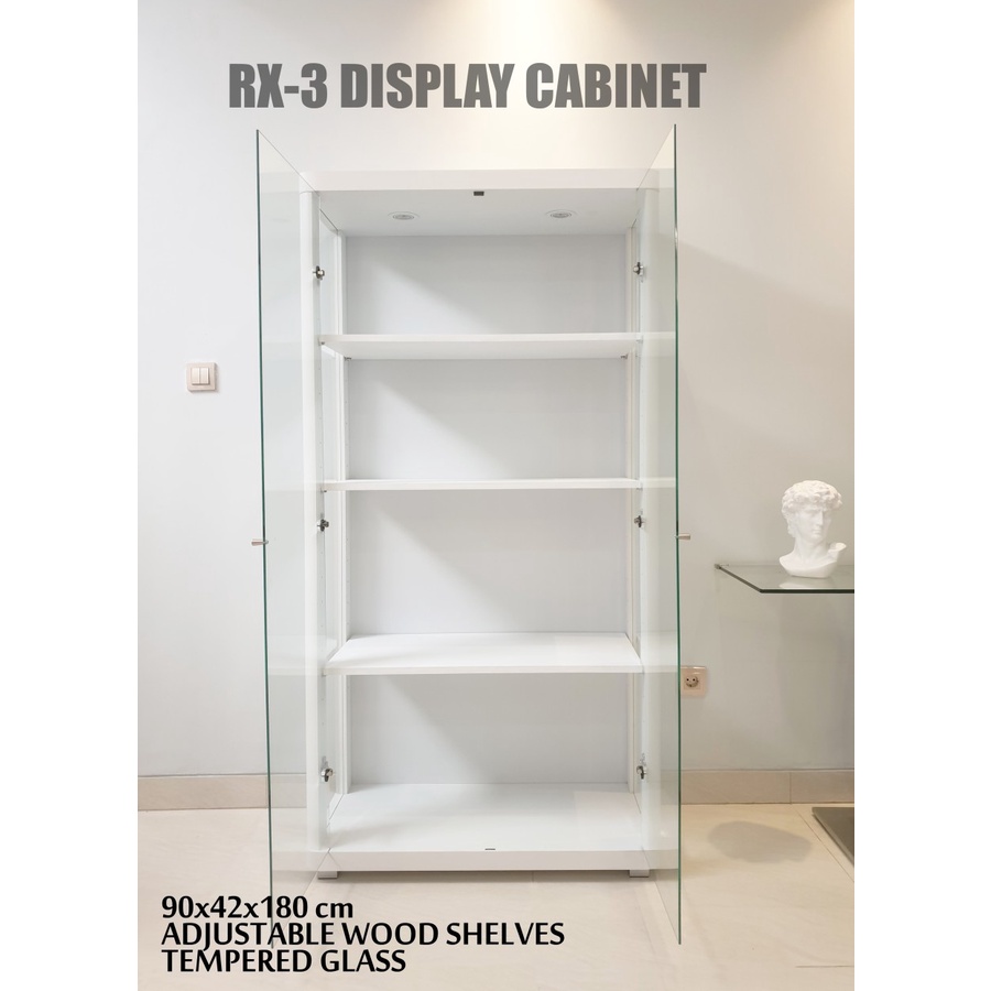 Jual Lemari Pajang Kaca RX3 koleksi Figure Patung - Ambalan kayu ...