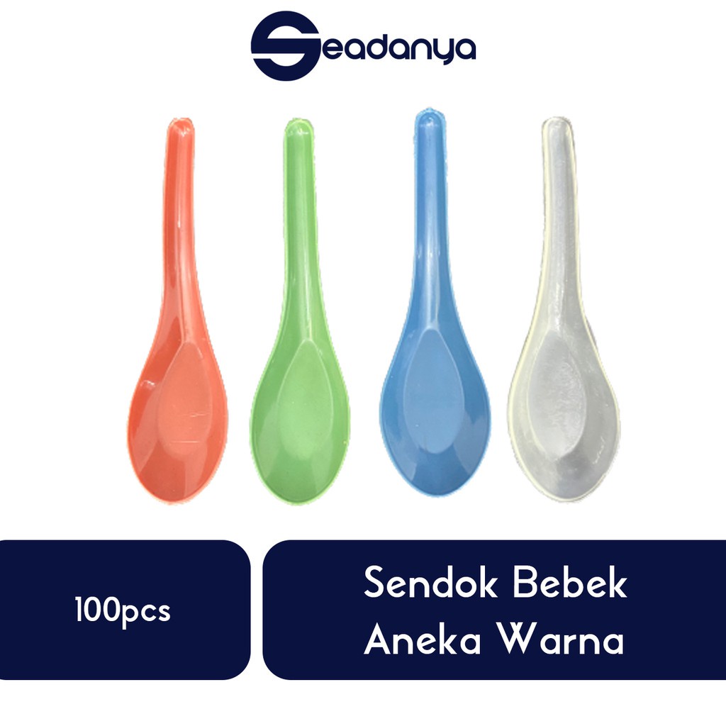 Jual Sendok Bebek Plastik 12pcs Aneka Warna -Sendok Makan/Nasi/Mie ...