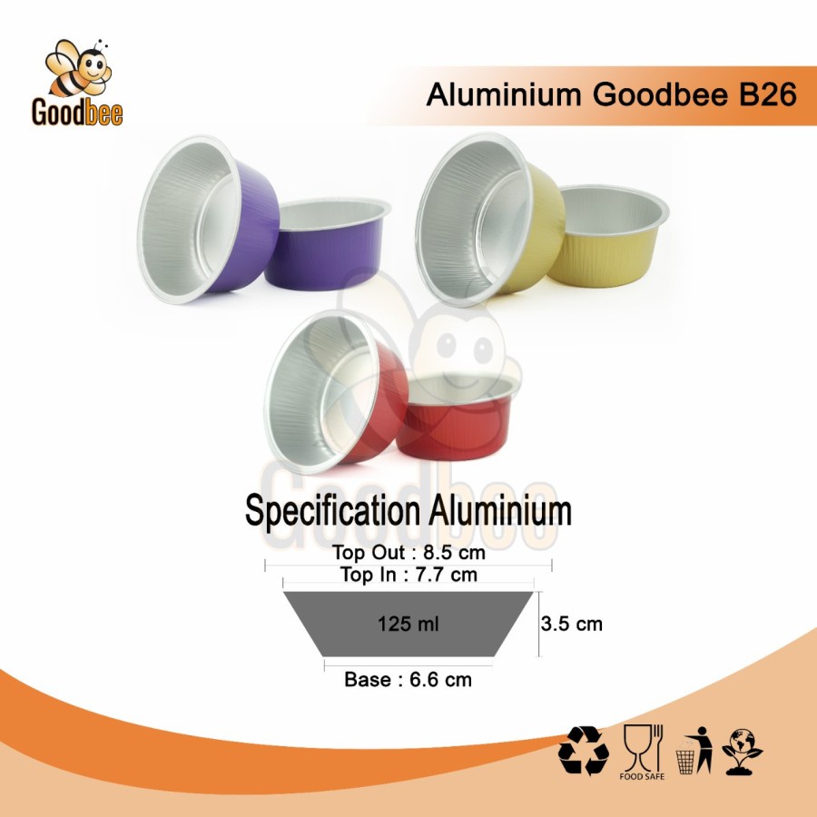 Jual Goodbee Aluminium Baking Cup B26 - 125ml (WADAH) | Shopee Indonesia