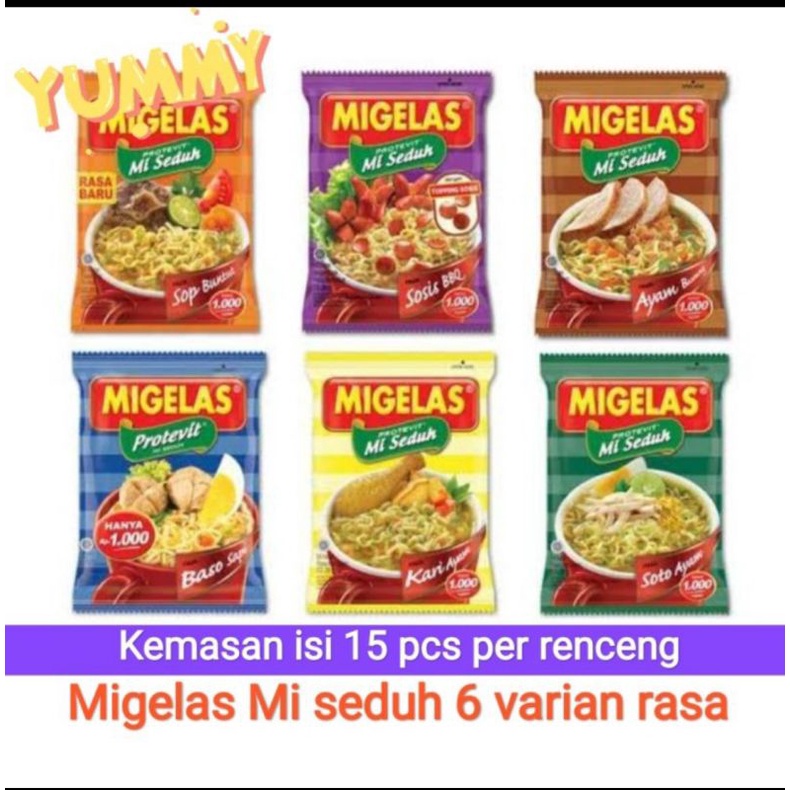 Jual 1 rcg mi gelas migelas isi 15 pcs eceran 1000 | Shopee Indonesia