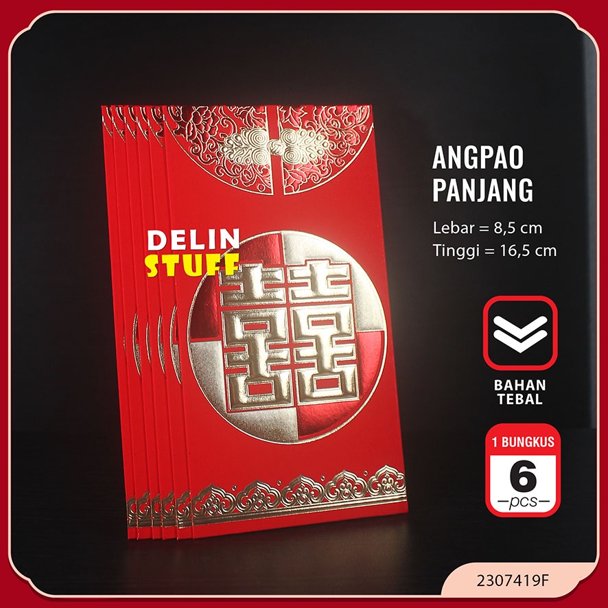 Jual Angpao Wedding Panjang Shuang Xi Tebal / Angpau Pernikahan ...