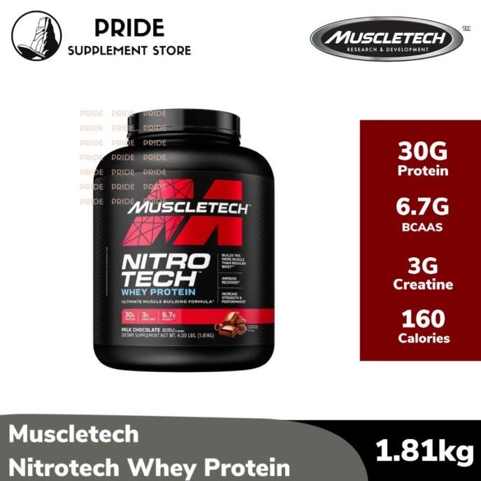 Jual Muscletech Nitrotech Susu Whey Protein Isolate Performance 4lb 40 ...