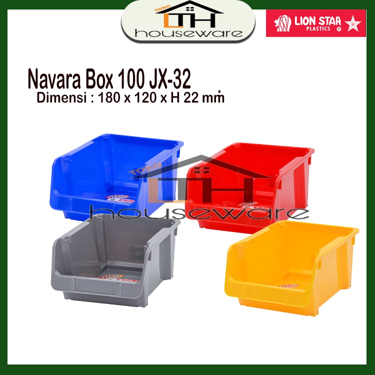 Jual NAVARA BOX 100 KOTAK PENYIMPANAN SUSUN LION STAR JX-32 | Shopee ...