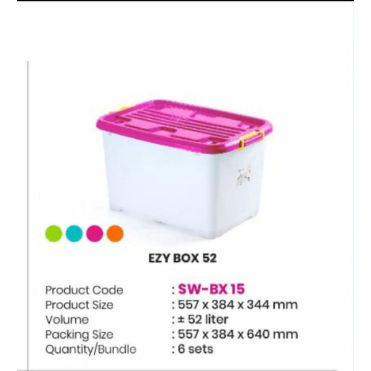 Jual Ezy Box 52 Liter Biggy Container Roda Wadah Penyimpanan | Shopee Indonesia