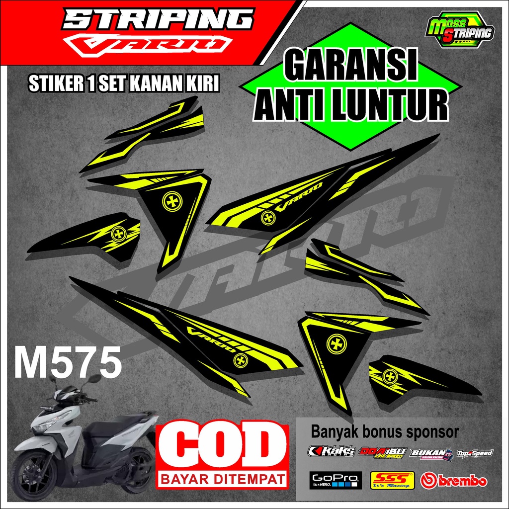 Jual Striping Vario 125 / 150 ESP LED motif simpel garis Stiker Sticker ...