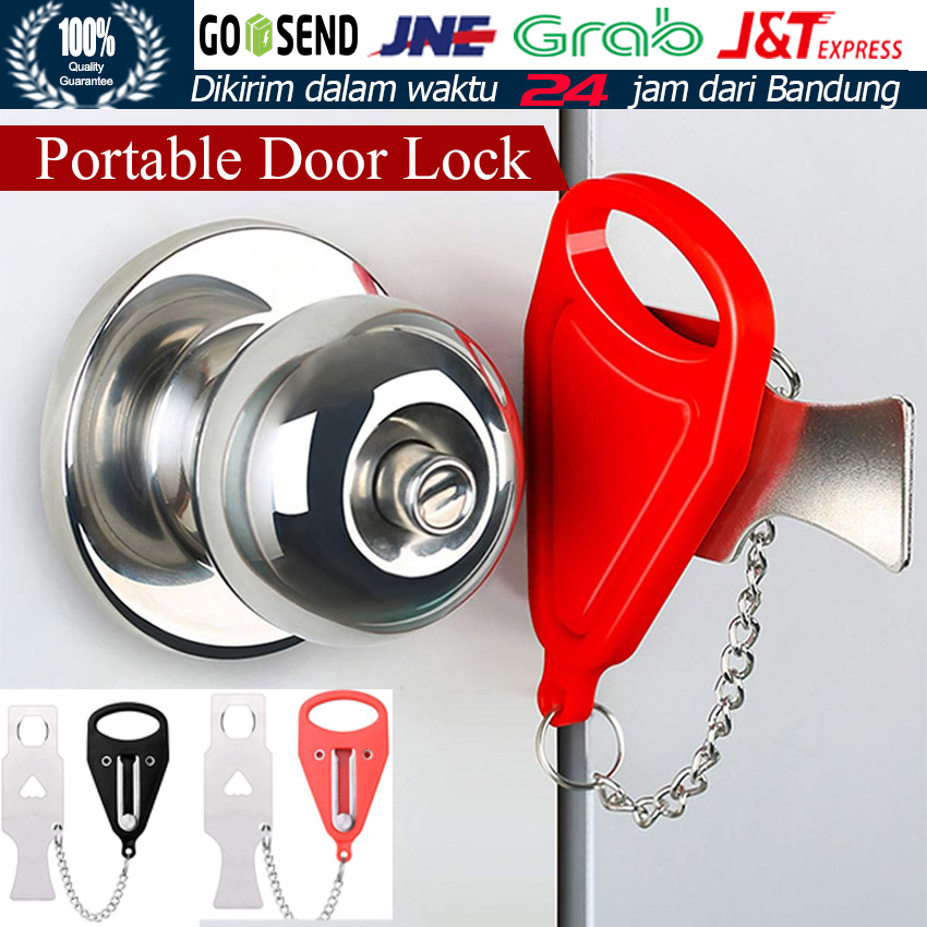 Jual Portable Door Lock gesper selop pintu grendel kunci tambahan anak ...