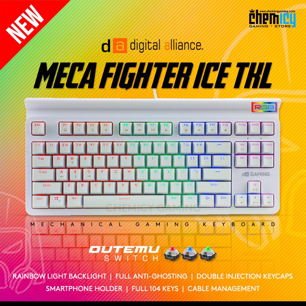 Jual Keyboard DA Gaming Meca Fighter ICE RG TKL Rainbow LED Backlight ...