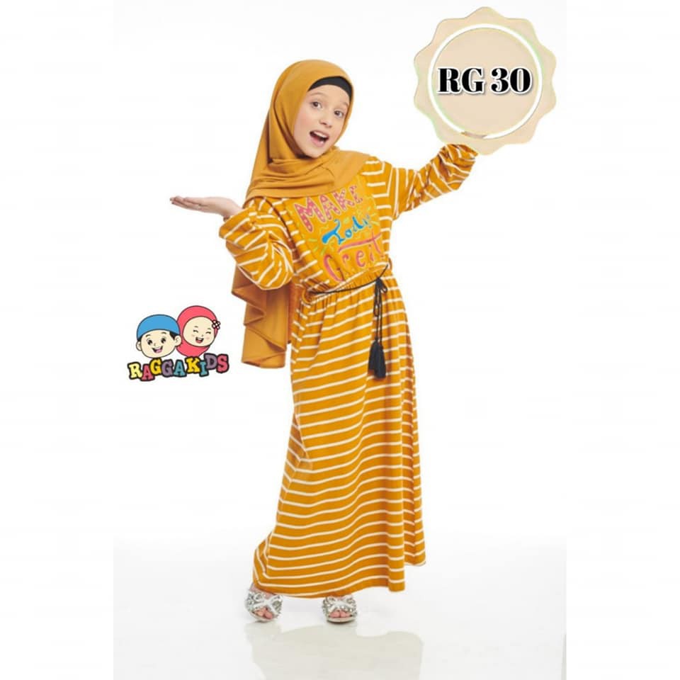 Jual (2-12 tahun) RG 30 Raggakids Baju Muslim Gamis Kaos Anak Kuning ...