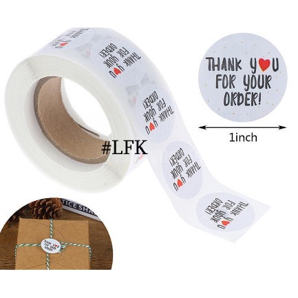 Jual ng01thht 100Pcs Gold White Pink Thank You Sticker Label Kue ...