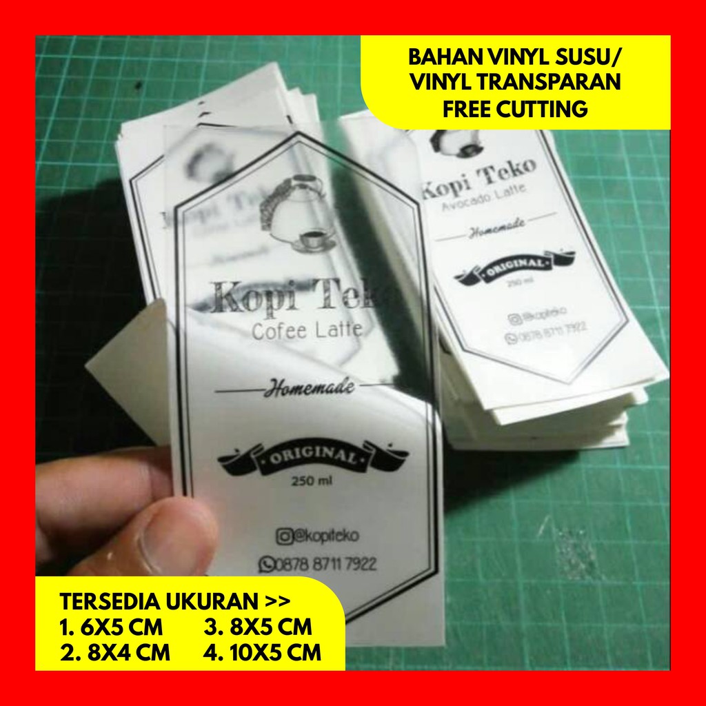 Jual CETAK STIKER LABEL BAHAN VINYL SUSU / VINYL TRANSPARAN | Shopee ...