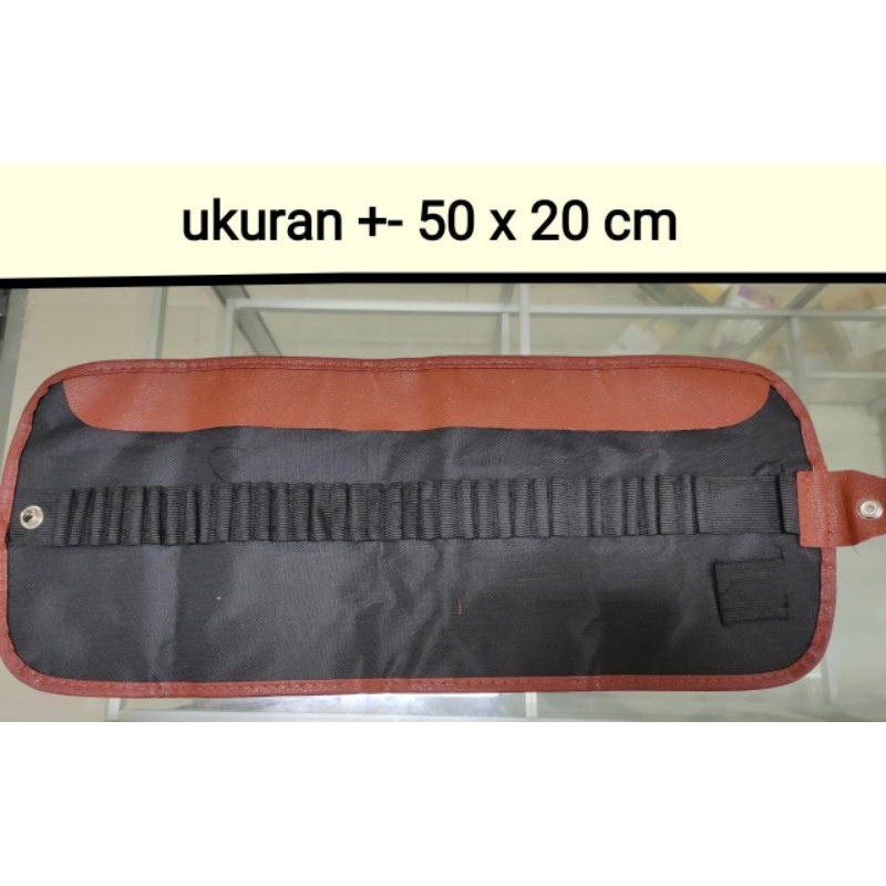 Jual Roll up canvas bag tempat kuas atau pensil atau brush pen kain ...
