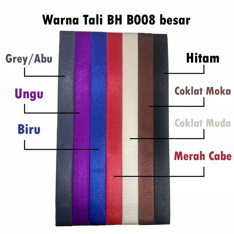 Jual Tali Bh Kain Warna B008 B009 dan transparan Chelyne tali bra ...