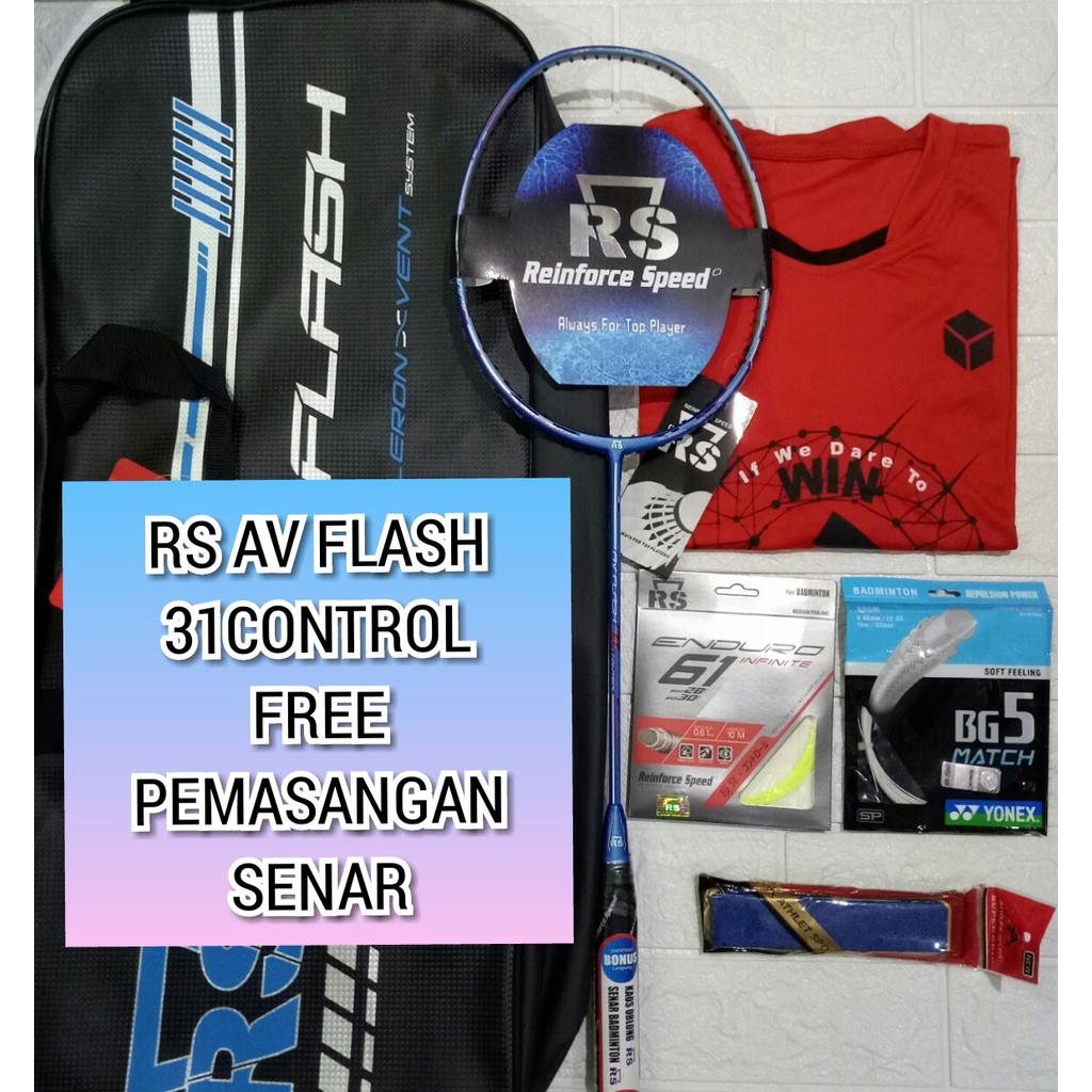 Jual Raket Badminton RS AV Flash 31 CONTROL ORIGINAL FREE PEMASANGAN ...