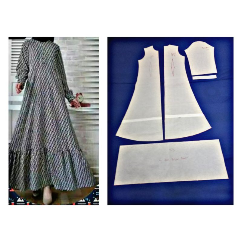 Jual Pola Instan Gamis Kerut Bawah Dewasa | Shopee Indonesia