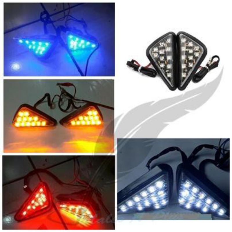 Jual LAMPU SEN SEIN TEMPEL FAIRING SEGITIGA LED UNIVERSAL BUAT VIXION R15 V3 CB150R NINJA 250 ...