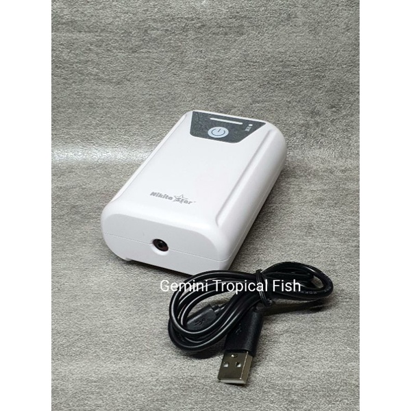 Jual Aerator USB Pompa Udara 1 Lubang Baterai Di Cas Akuarium Nikita Star NS Q8 | Shopee Indonesia