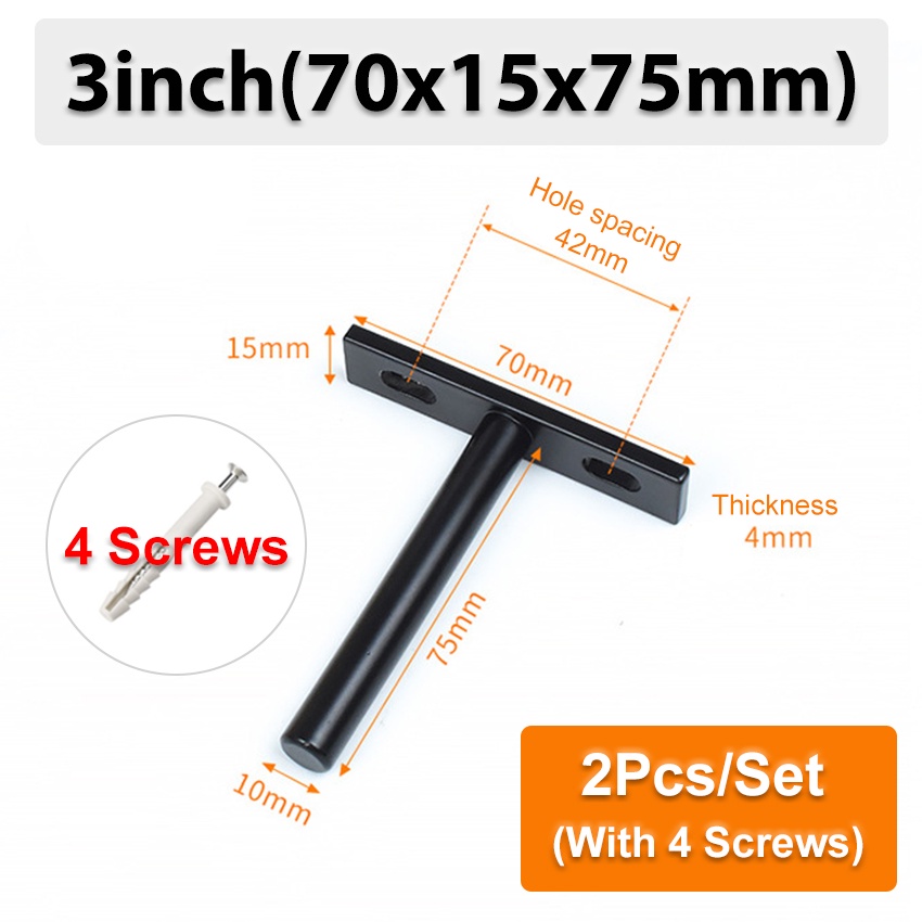 Jual 2Pcs Bracket Ambalan Melayang Besi ( Free Fischer + sekrup)Bracket ...